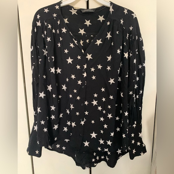 Zara | Tops | Batwing Star Blouse With Elongated Skinny Cuffs | Poshmark